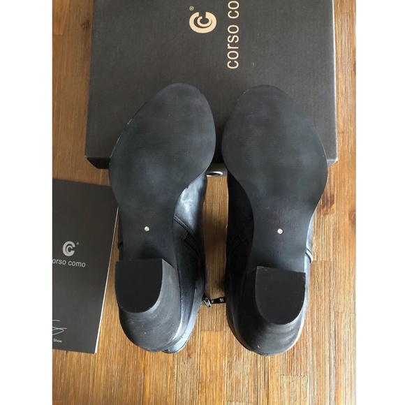 Corso Como | Shoes | New In Box Corso Como Black Leather Ankle Booties ...